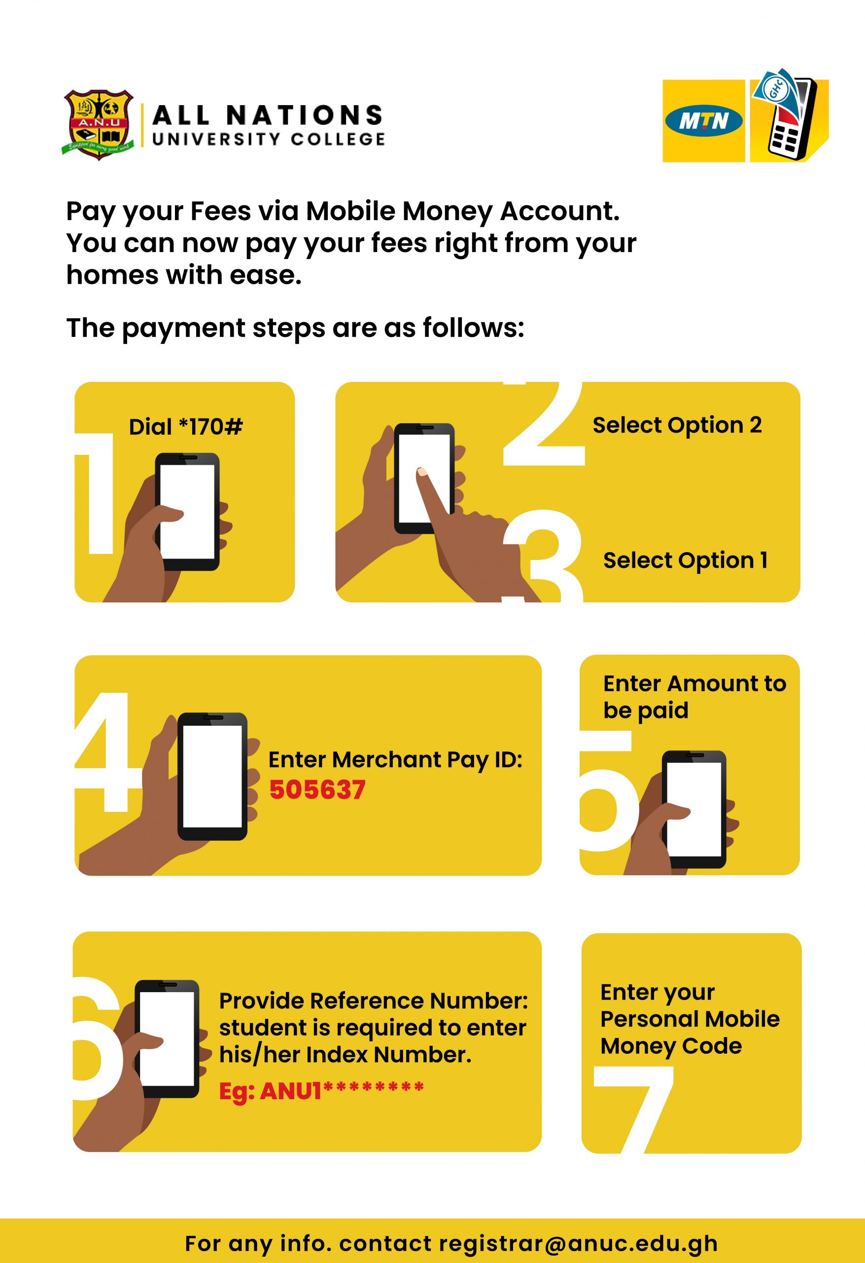 ANU has a Mobile Money Account dedicated to fees payment. – All Nations ...