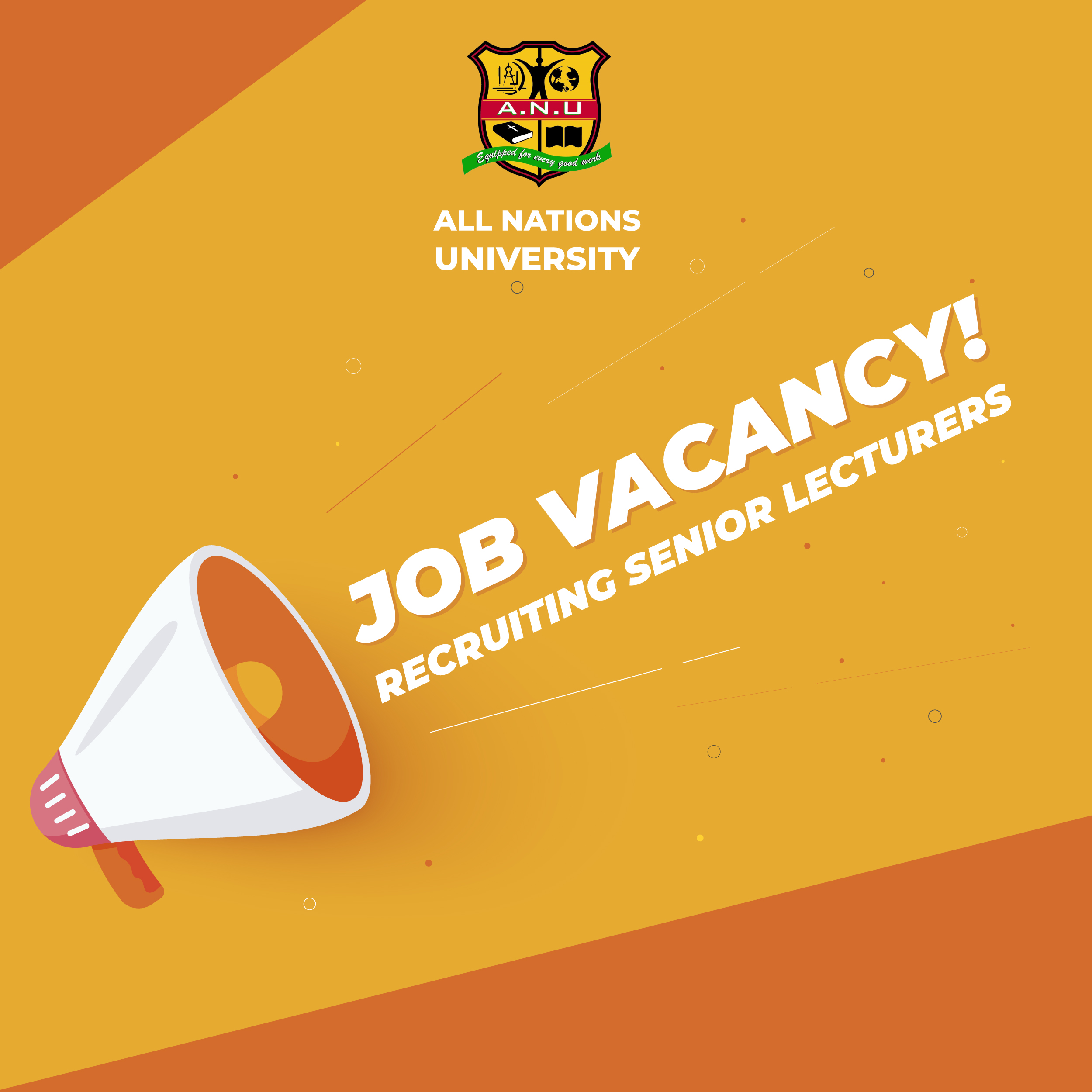 RECRUITMENT OF SENIOR LECTURERS – All Nations University